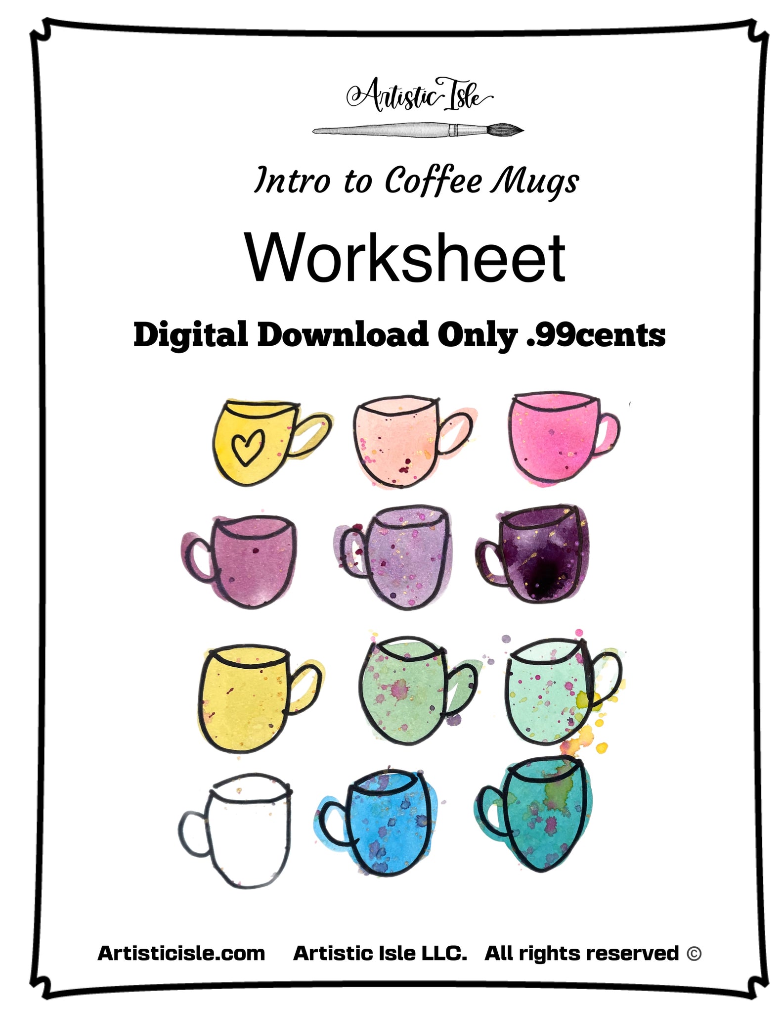Coffee & Creativity Worksheet | Artistic Isle